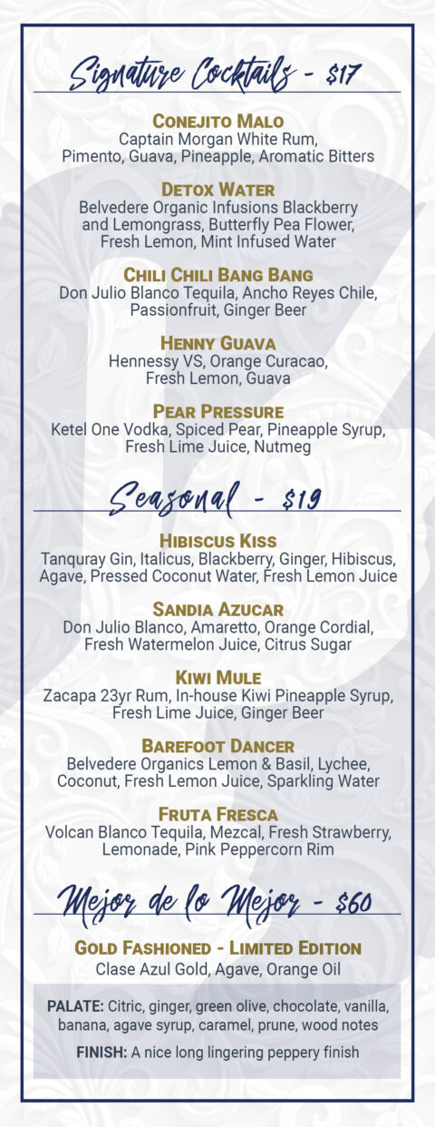 MENUS - SON CUBANO Restaurant-Bar