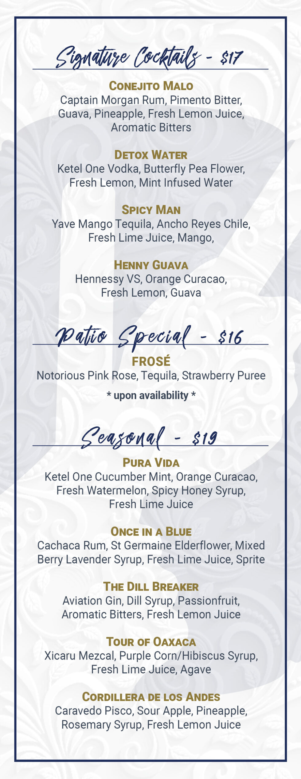 MENUS - SON CUBANO Restaurant-Bar