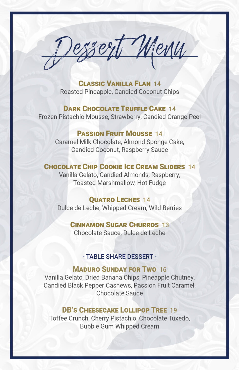 MENUS - SON CUBANO Modern-Cuban Cuisine