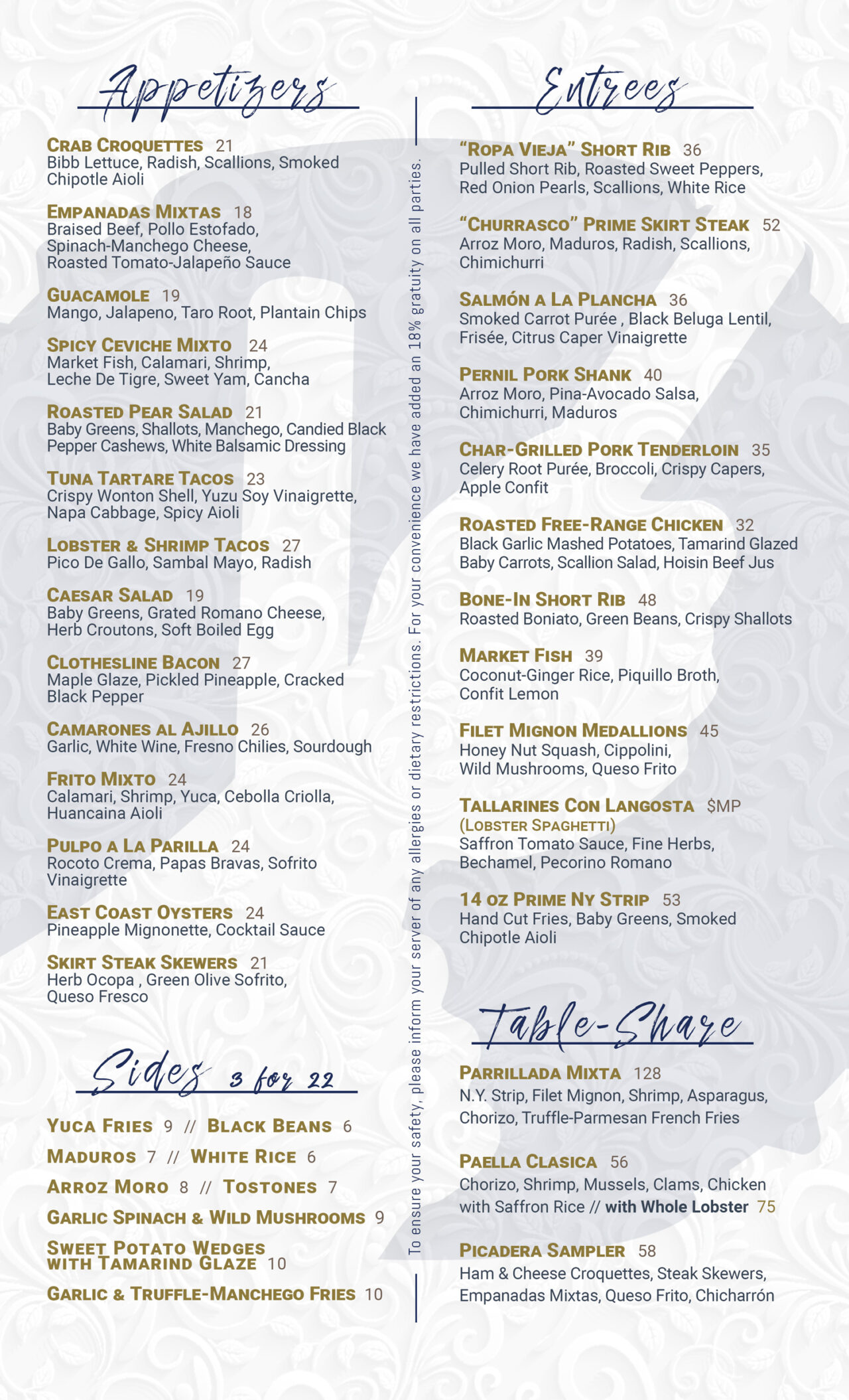 MENUS - SON CUBANO Modern-Cuban Cuisine