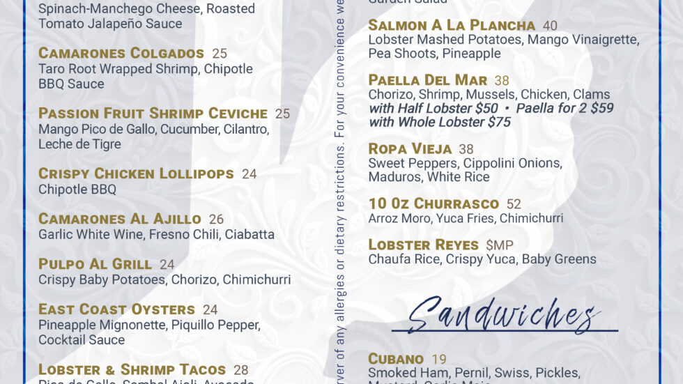 MENUS - SON CUBANO Modern-Cuban Cuisine