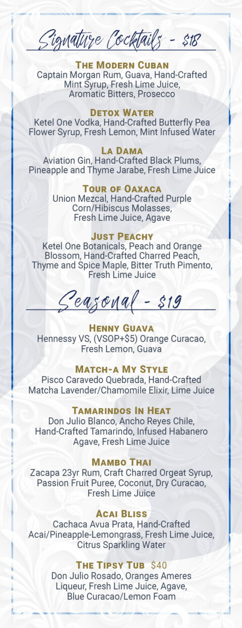 MENUS - SON CUBANO Modern-Cuban Cuisine