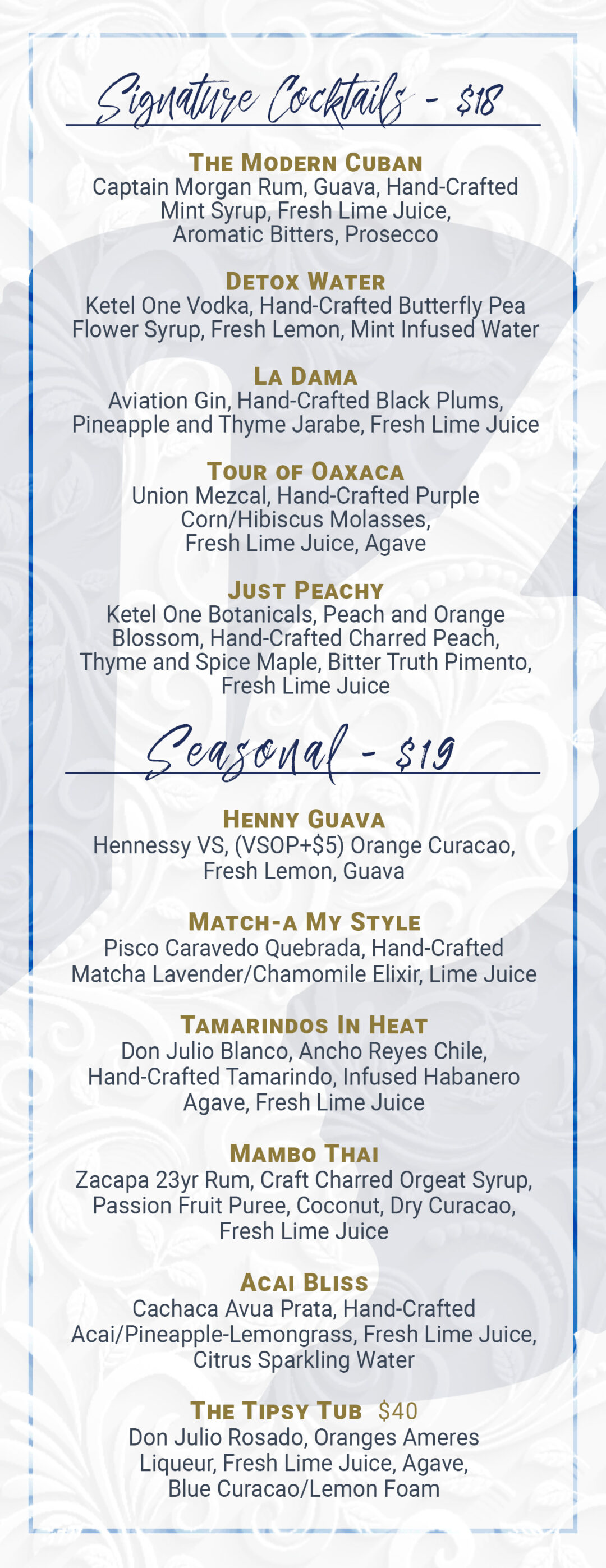 MENUS - SON CUBANO Modern-Cuban Cuisine